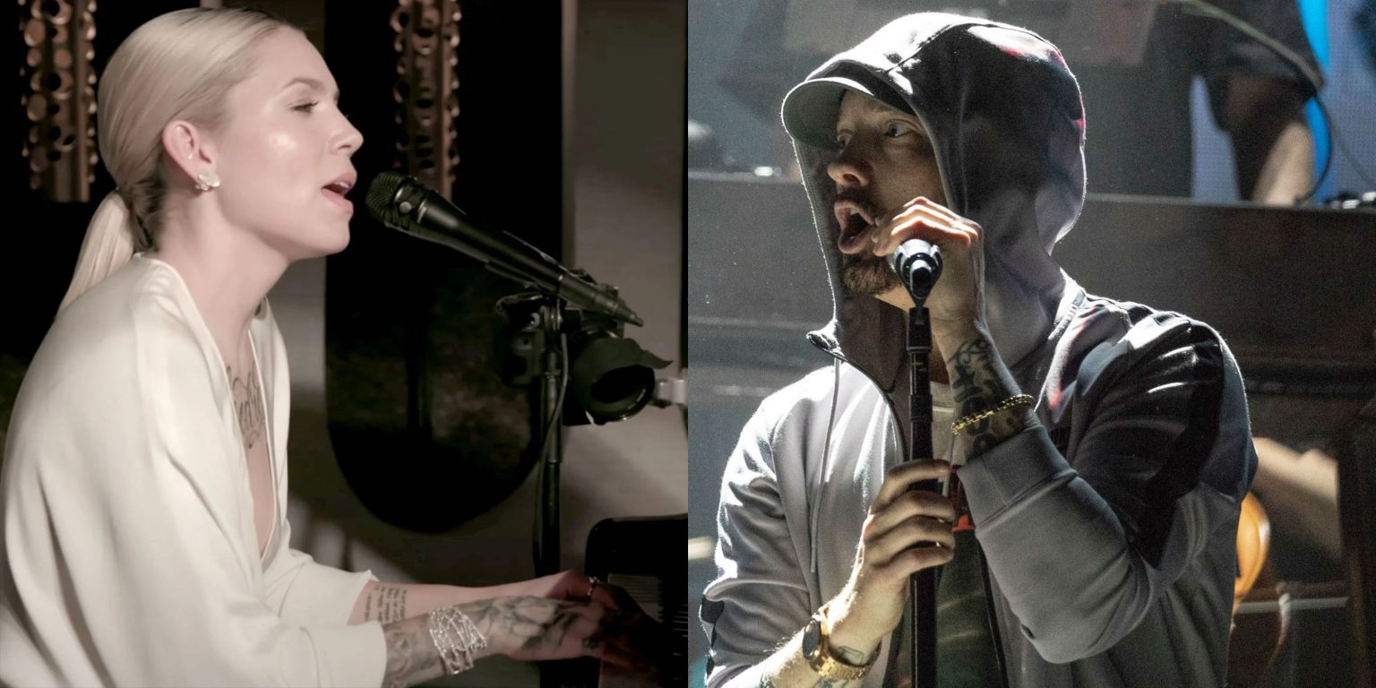 Skylar Grey pays homage to Eminem by playing "Lose Yourself" on piano for "8 Mile" 20 year ...